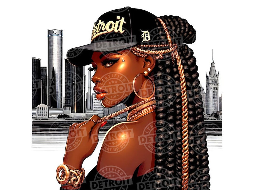 Detroit PNG, African Braids, Black Queen, Detroit Girl, Detroit Babe ...