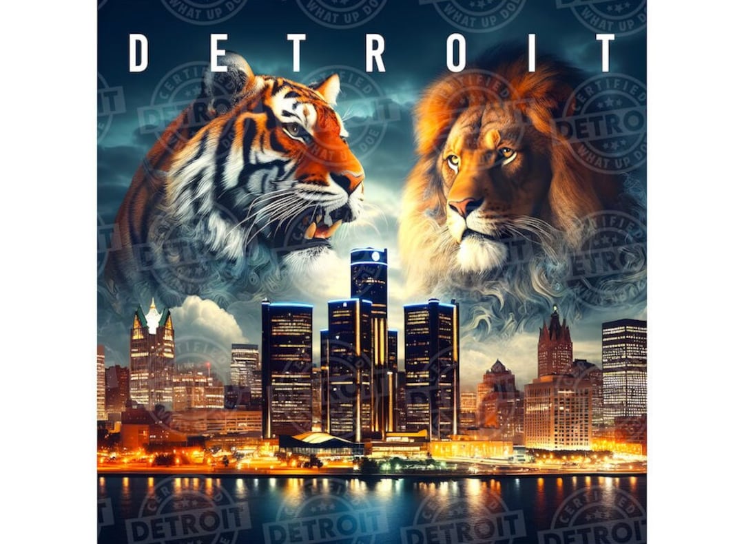 Detroit PNG, Detroit Skyline, Tiger, Lion, Detroit Clip Art - Etsy