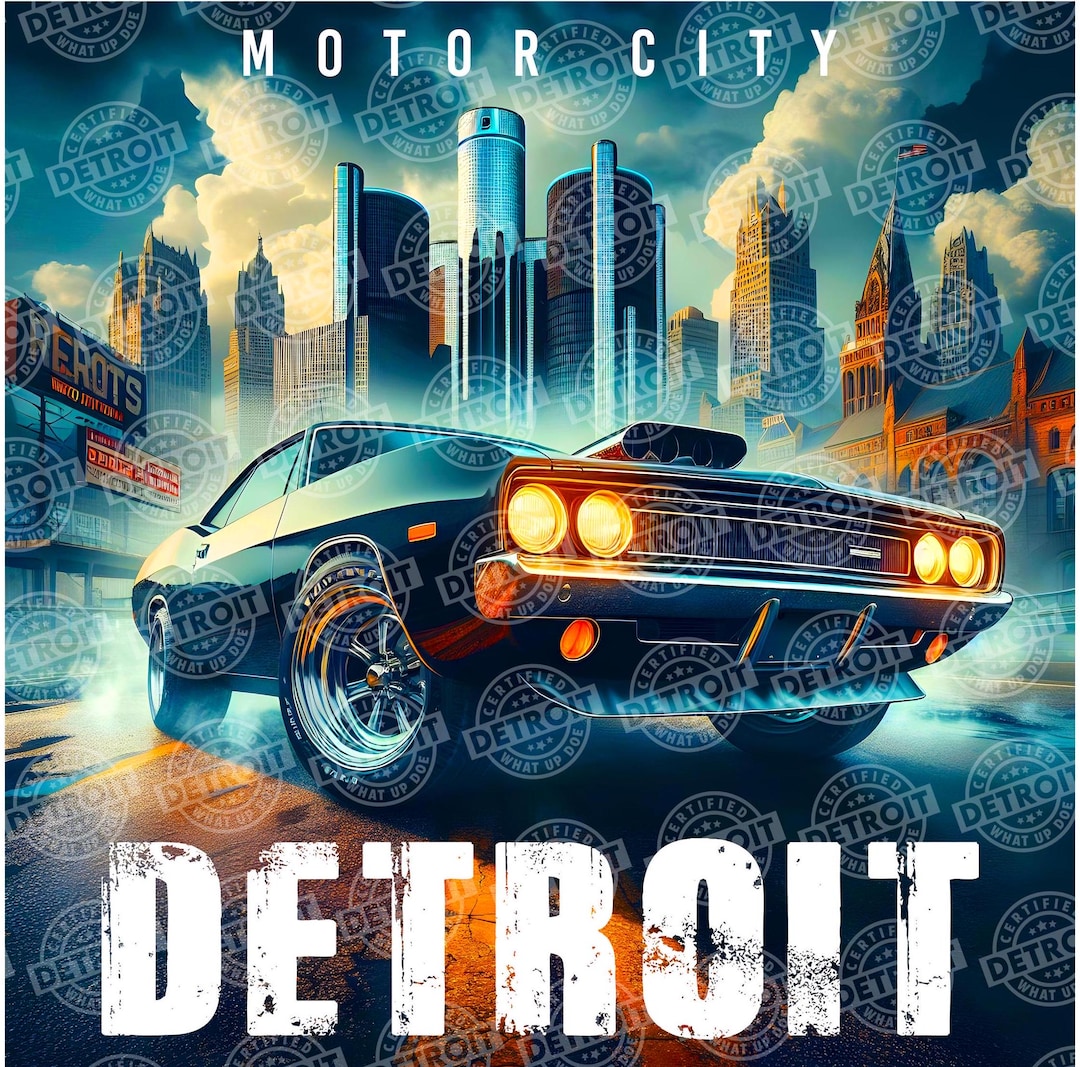 Detroit PNG, Motor City, Detroit Clip Art, Muscle Car, Detroit Skyline ...