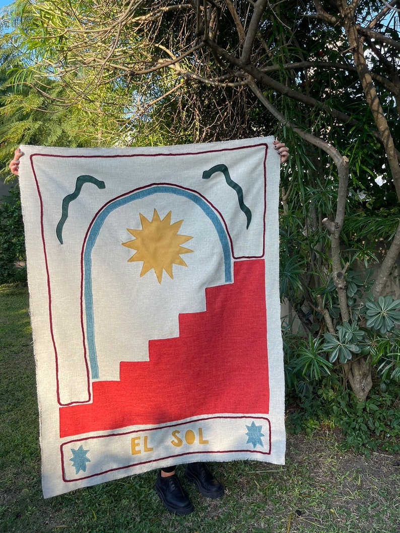 Sun Linen Tapestry Wall Hanging the Sun Home Decor Hanging - Etsy