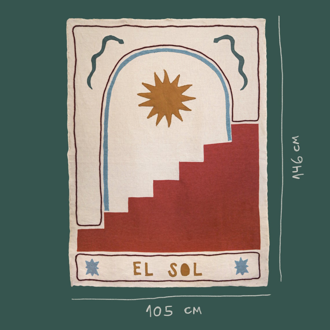 Sun Linen Tapestry Wall Hanging the Sun Home Decor Hanging - Etsy
