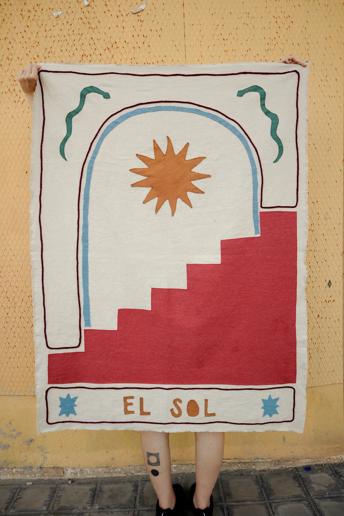 Sun Linen Tapestry Wall Hanging the Sun Home Decor Hanging - Etsy