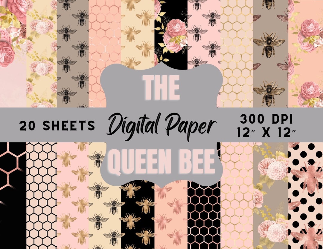 The Queen Bee Digital Paper-instant Download-high Quality - Etsy