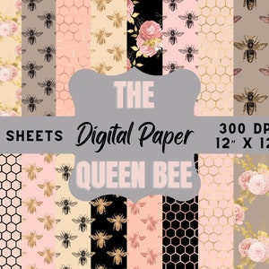 The Queen Bee Digital Paper-instant Download-high Quality - Etsy