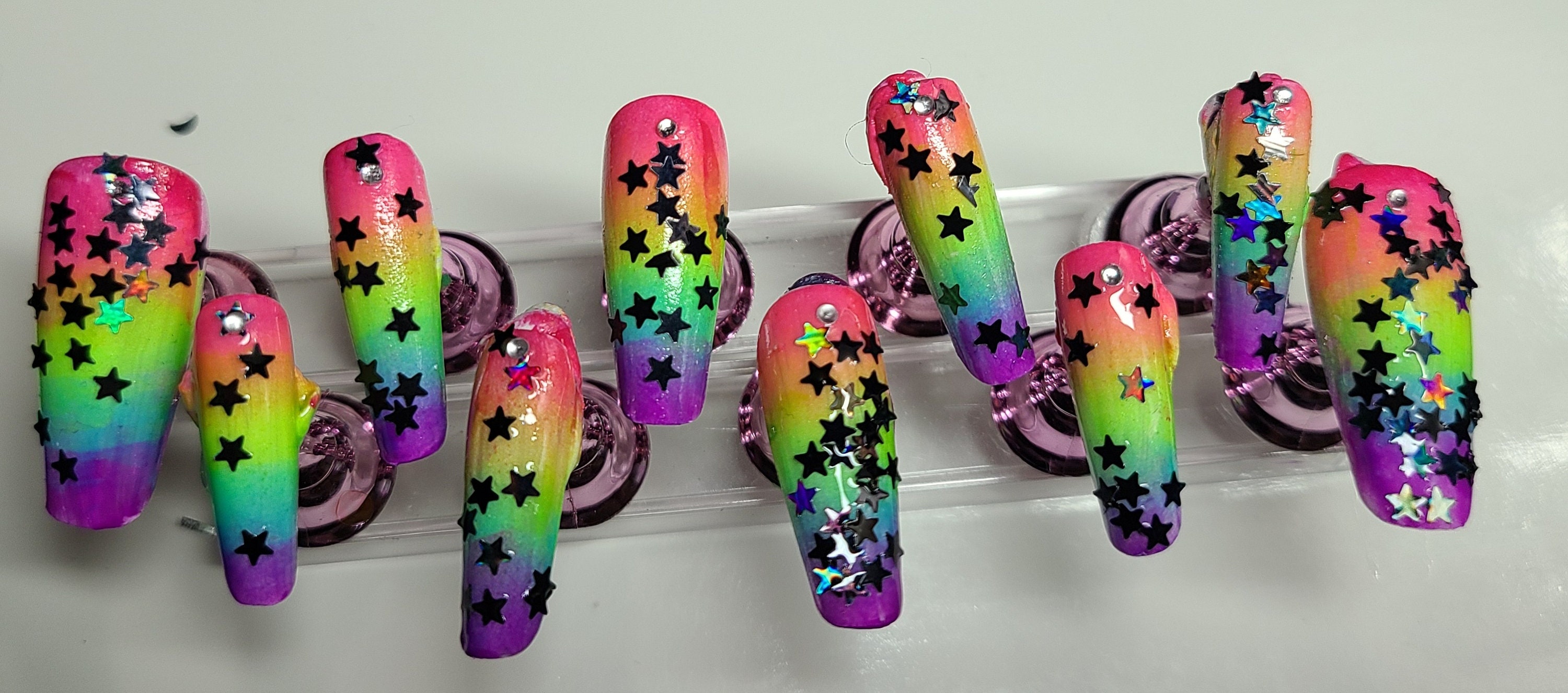 Lisa Frank Nails - Etsy