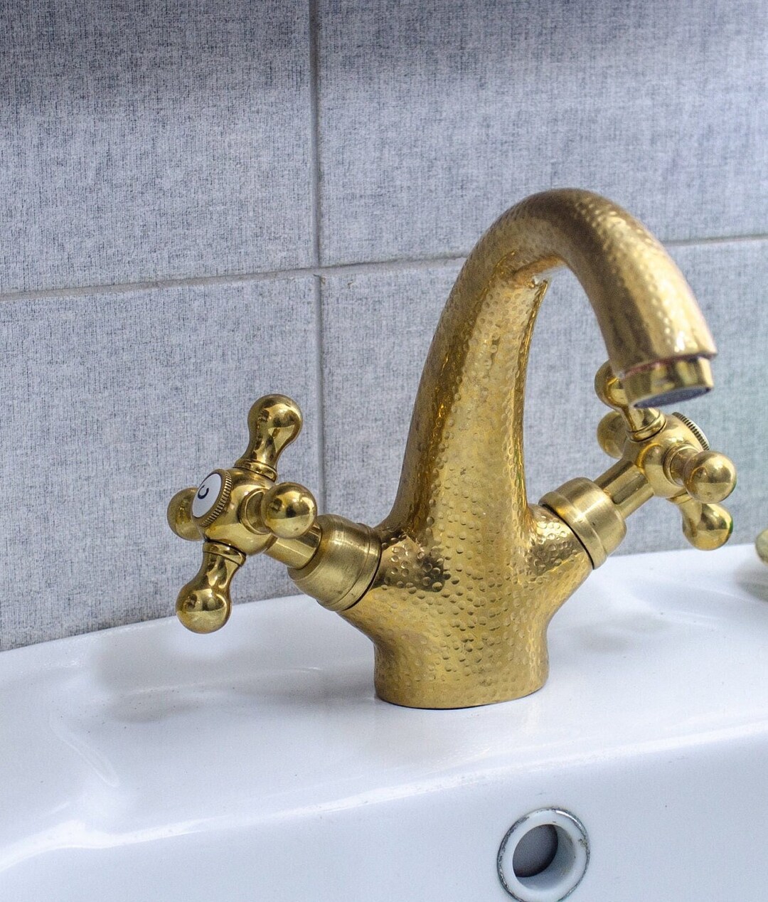 Unlacquered Solid Brass Bathroom Faucet, Single Hole Faucet, Vanity ...