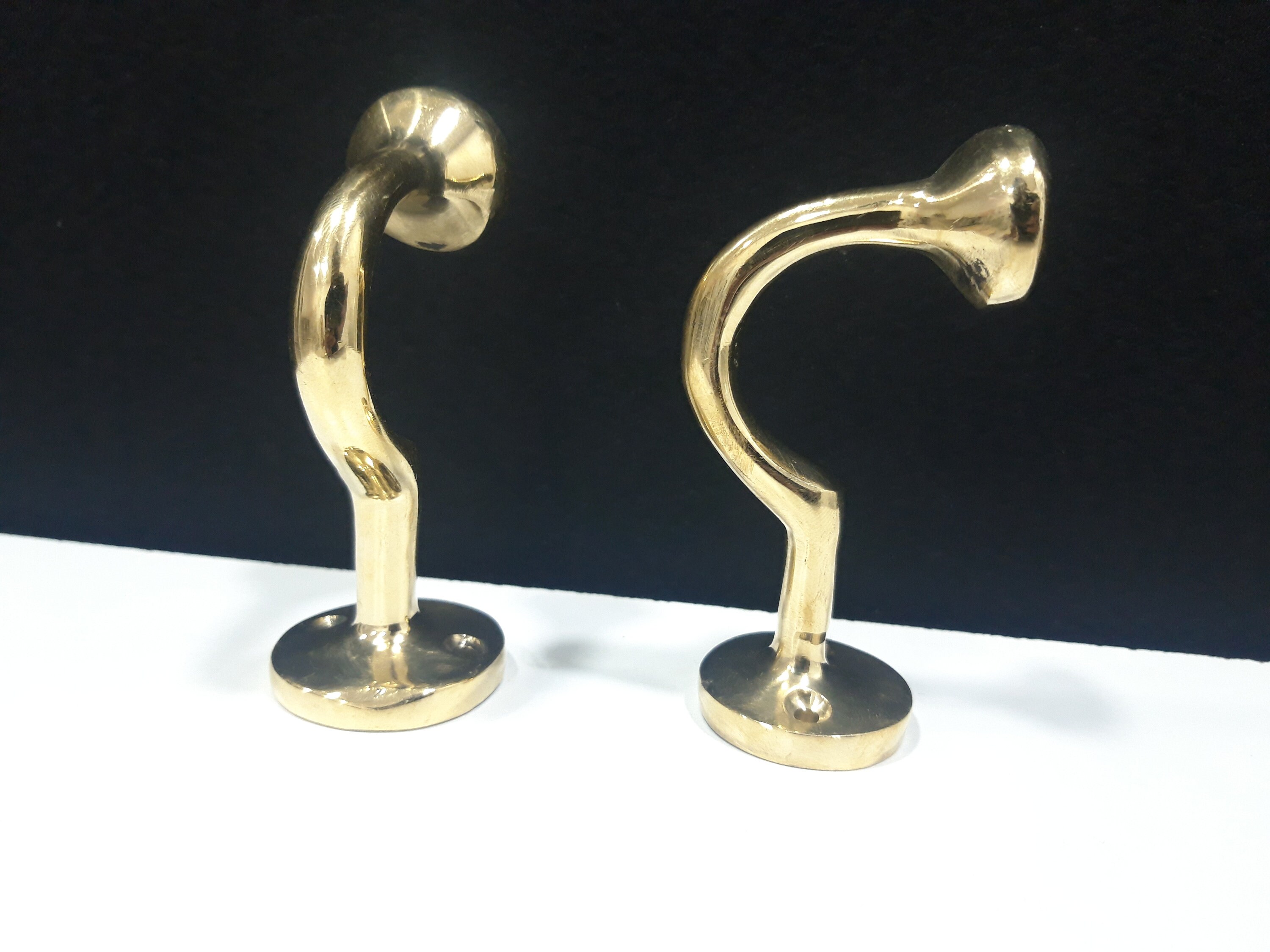 Antique Solid Brass Hooks, Curved Decorative Hooks Organizer Hooks ...