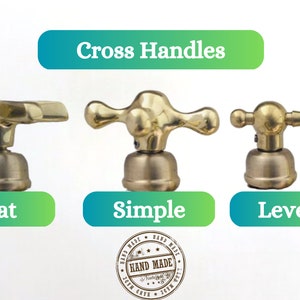 Unlacquered Solid Brass Kitchen Faucet, 8" Bridge Faucet With Cross ...