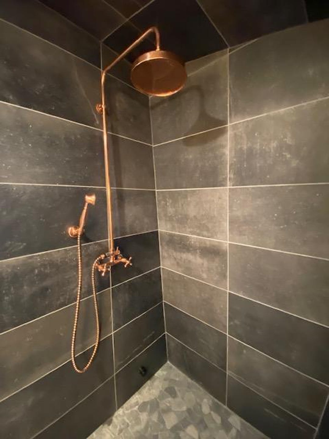 Unlacquered Copper Shower System, Two Outlets Shower System, Shower ...
