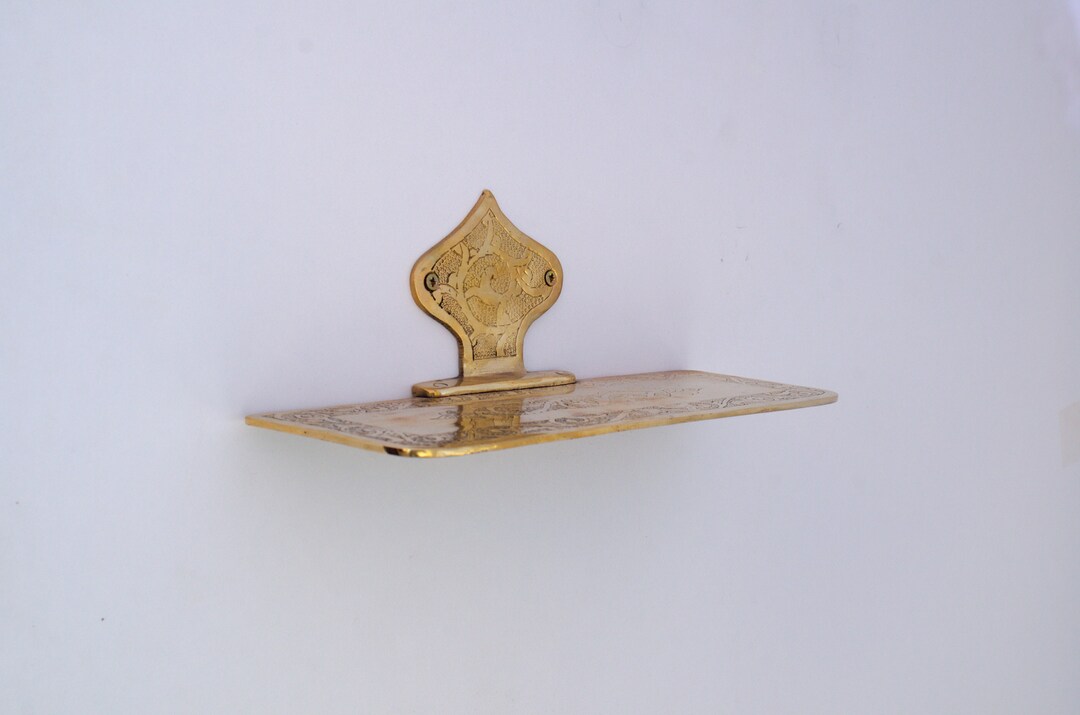 Bathroom Storage Solid Brass Wall Shelf Hanging Shelf Brass - Etsy