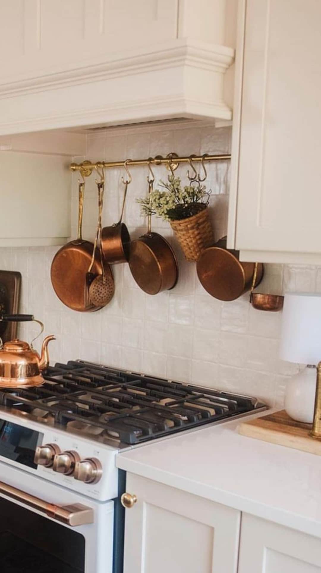 Unlacquered Solid Brass Hanging Pot and Pan , Kitchen Rack Organizer ...