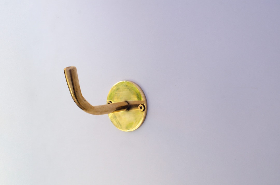 Unpolished Solid Brass Entryway Coat Hooks, Victorian Wall Decor Hooks ...