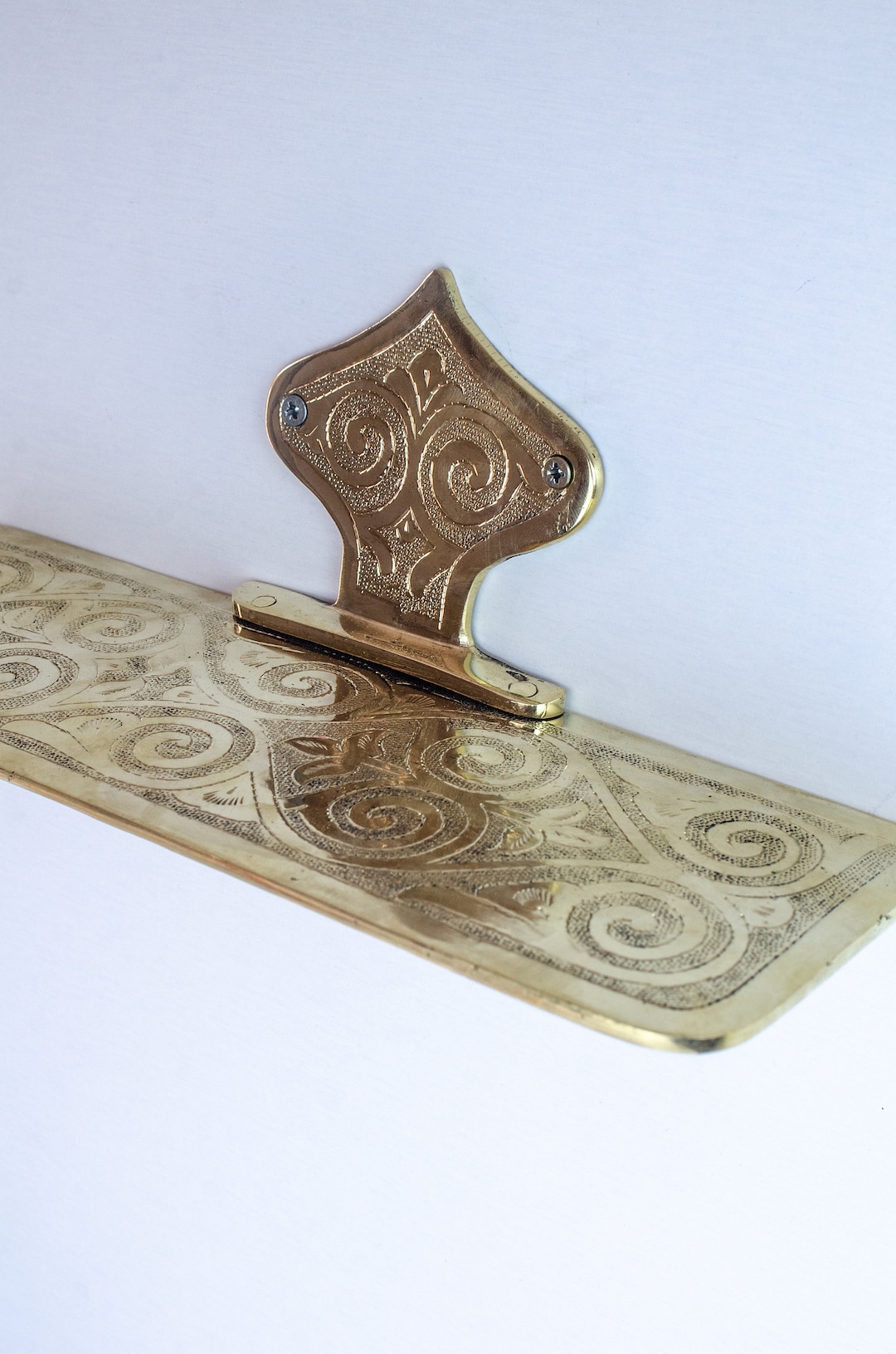 Bathroom Storage Solid Brass Wall Shelf | 12"×4" Hanging Shelf Brass ...