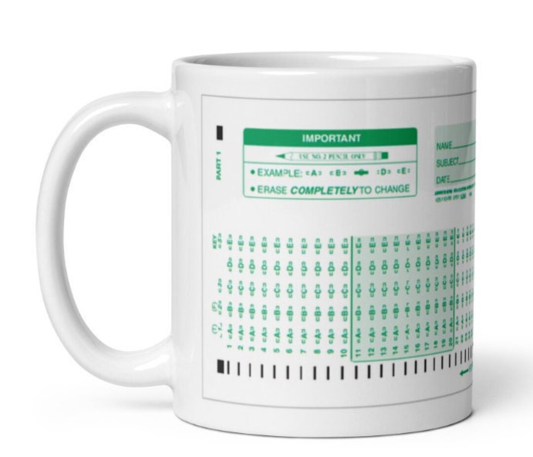 Old School Testing Scantron Nostalgic Coffee Mug Tea 11oz Cup - Etsy