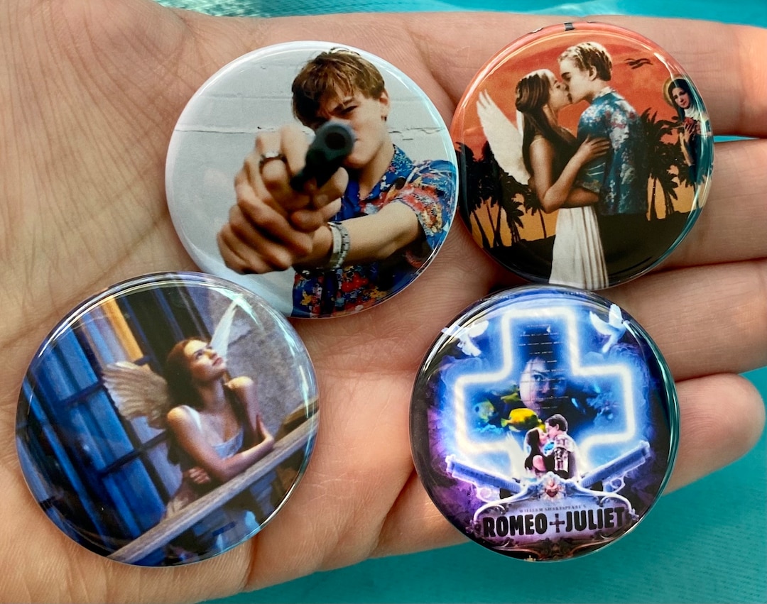 90s Romeo and Juliet 1.5 Pinback Buttons Set Millennial Girl Retro ...