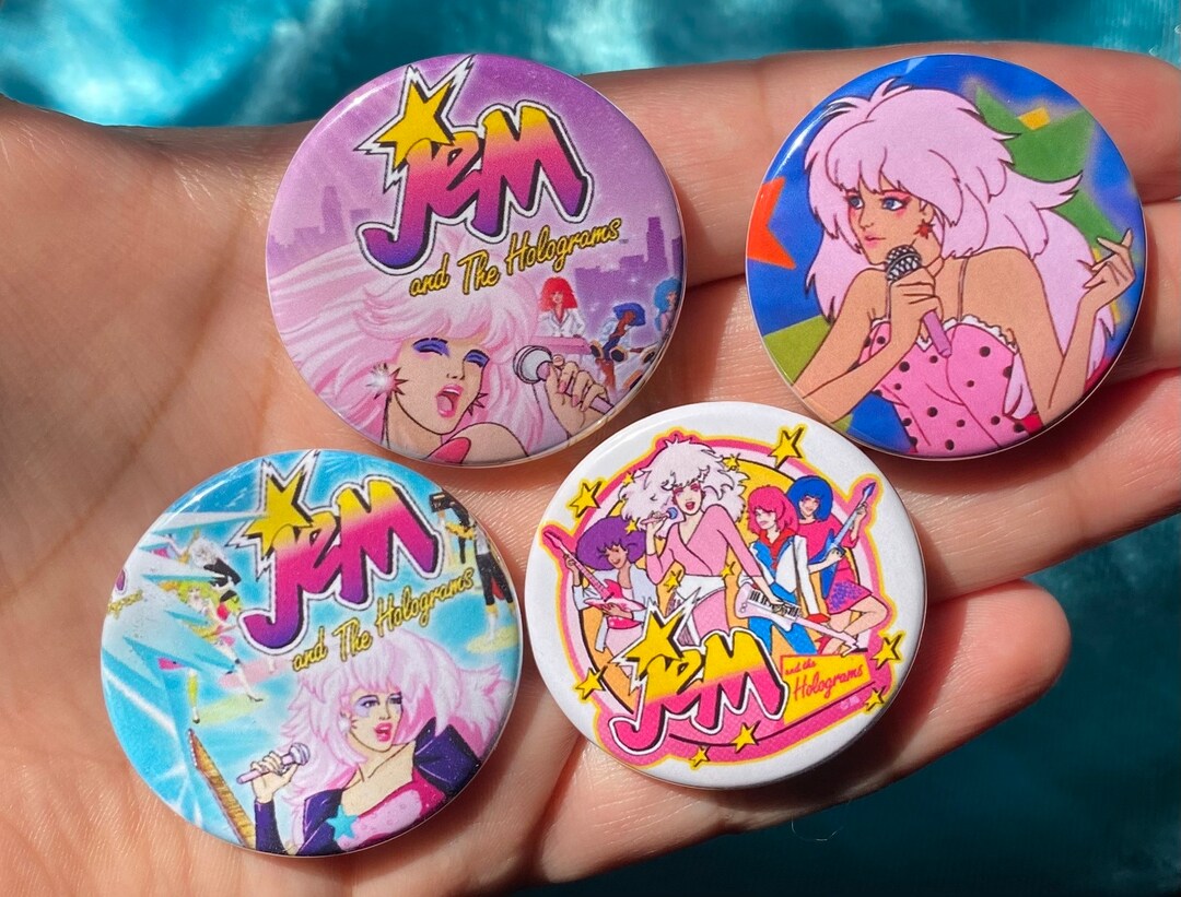 Gen-x Cartoon Jem 1.5 Metal Pinback Buttons Set 80s Jem and the ...