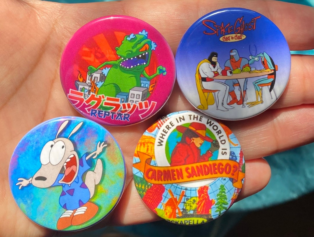 90s Cartoon TV Show Button Set 1.5 Metal Pinback Buttons - Etsy