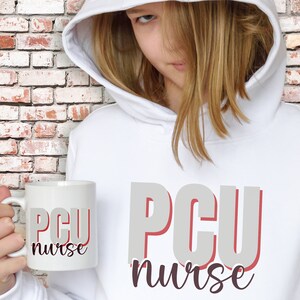 PCU Nurse PNG Red and Grey Progressive Care Unit Sublimation File ...