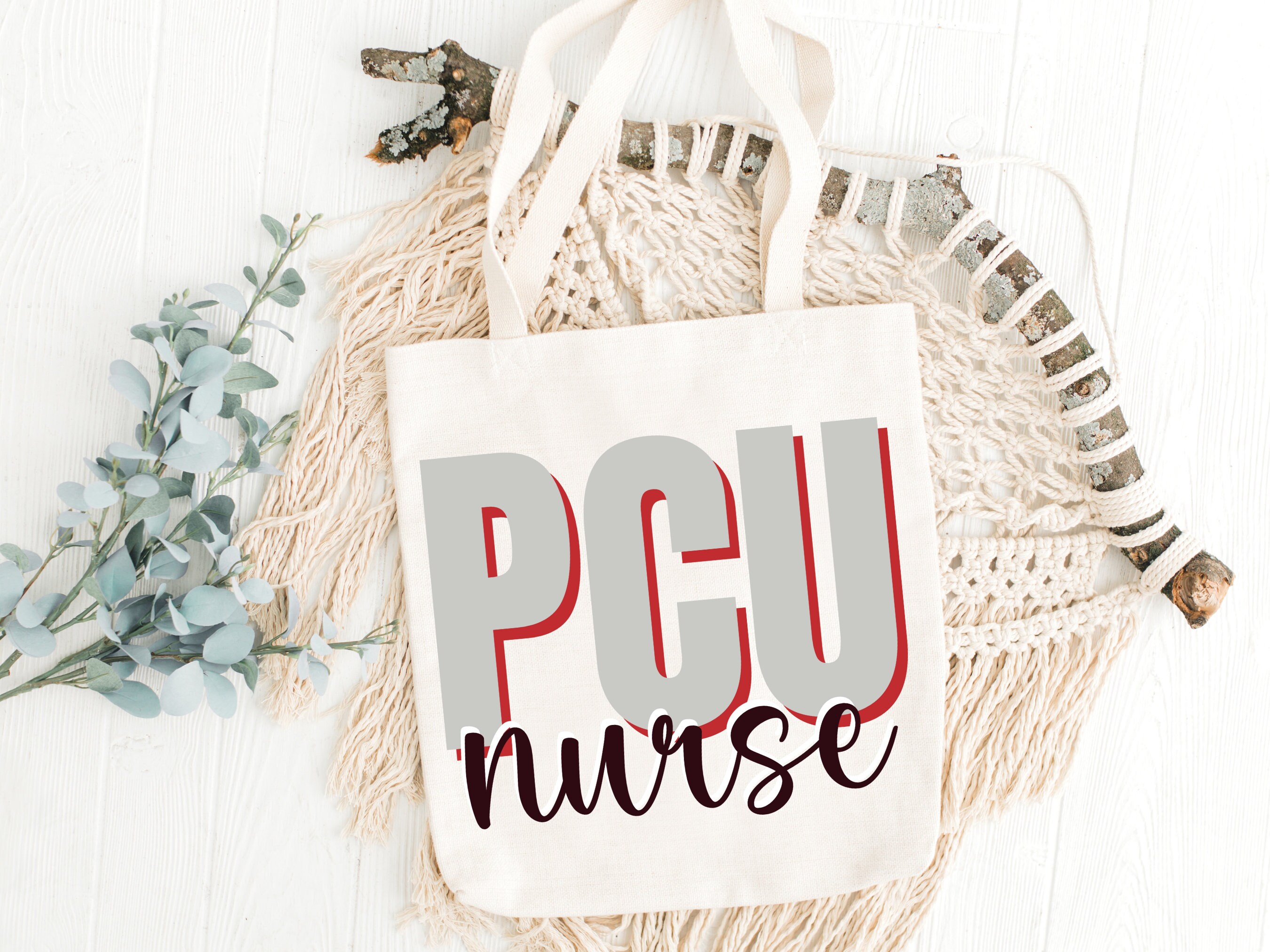 PCU Nurse PNG Red and Grey Progressive Care Unit Sublimation File ...