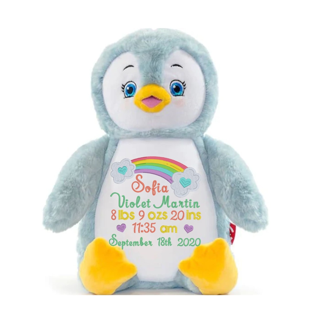 Personalized Embroidered Stuffed Animal; Birth Announcement Stuffed ...