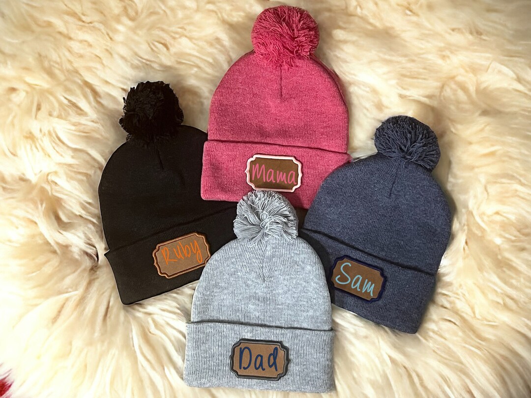 Personalized Embroidered Adult Pom-pom Beanie; Custom Name/message Pom ...