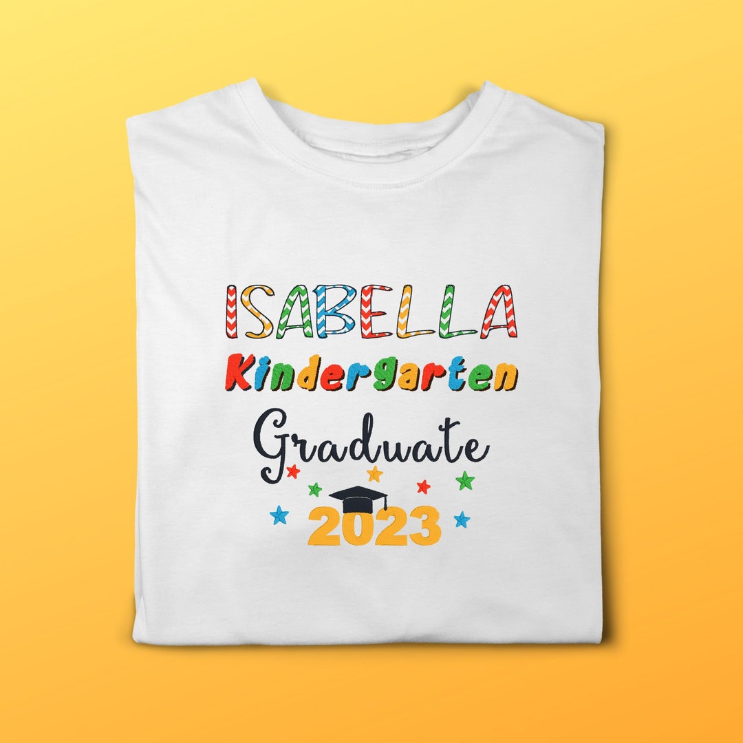 Custom Embroidered Graduation T-shirt - Kindergarten Graduation Design ...