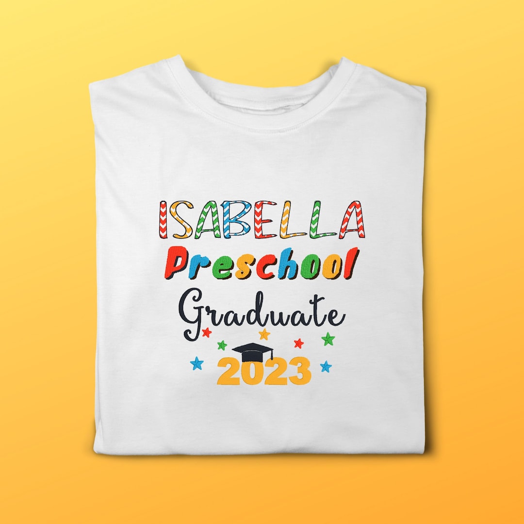 Custom Embroidered Graduation T-shirt - Preschool Graduation Design ...