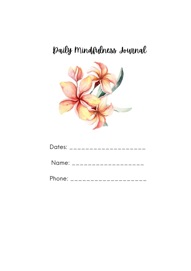 Printable Daily Mindfulness Journal - Etsy