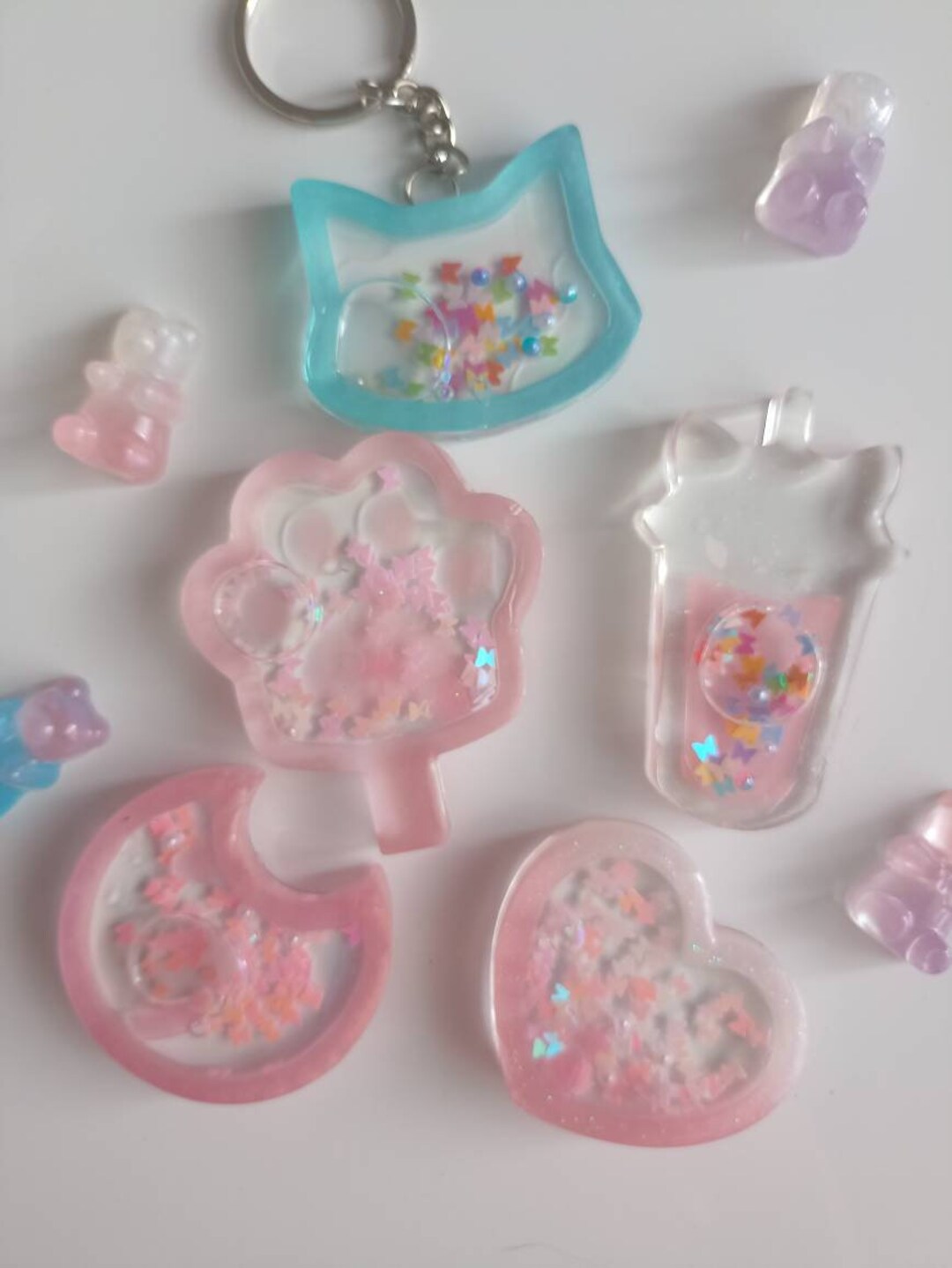 Resin Shaker Keychain Liquid Shaker Kawaii Keyring Custom - Etsy