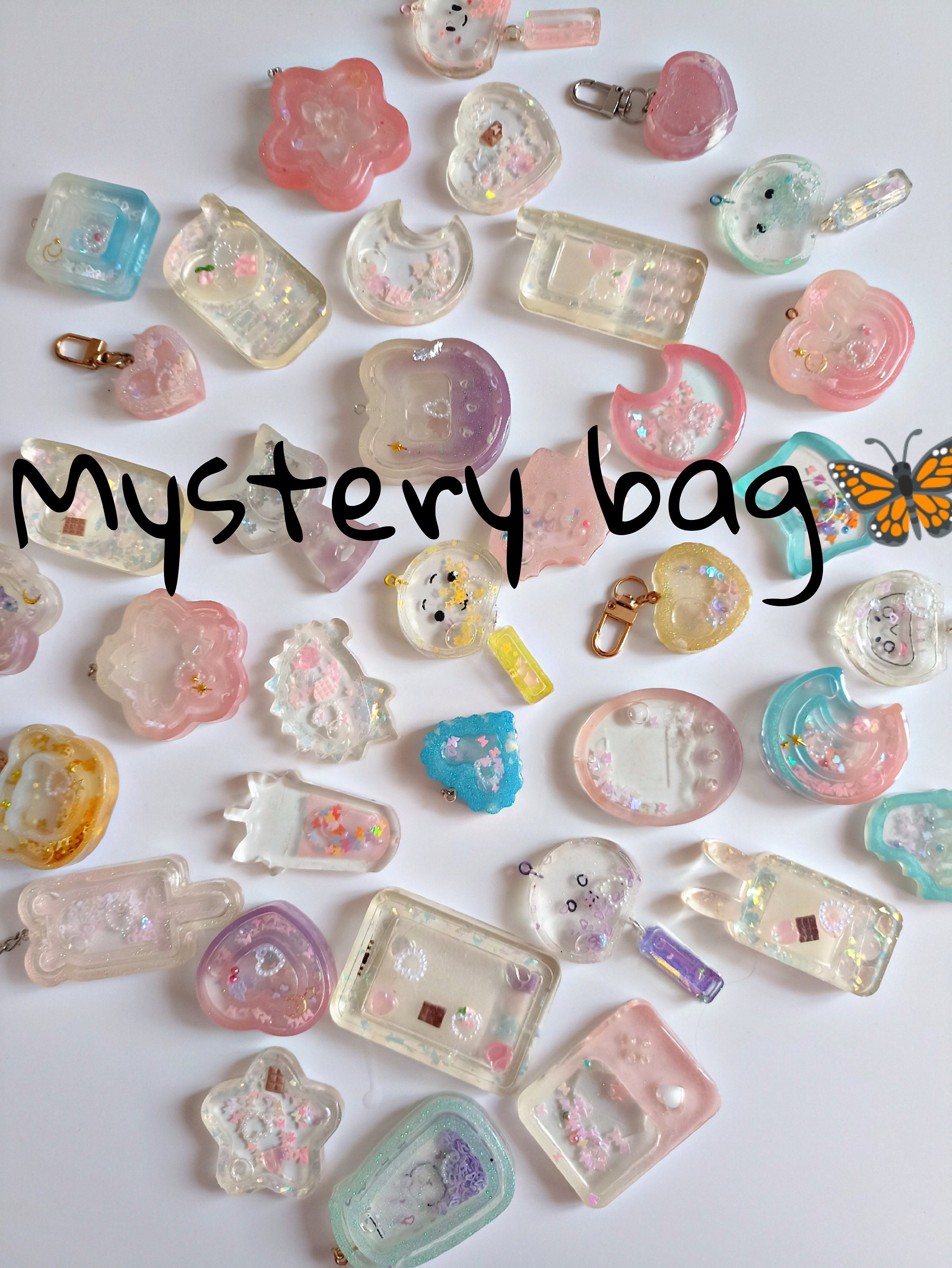 Resin Keychain Mystery Bag, Cute Kawaii Stationary, Keychain Grab Bag ...