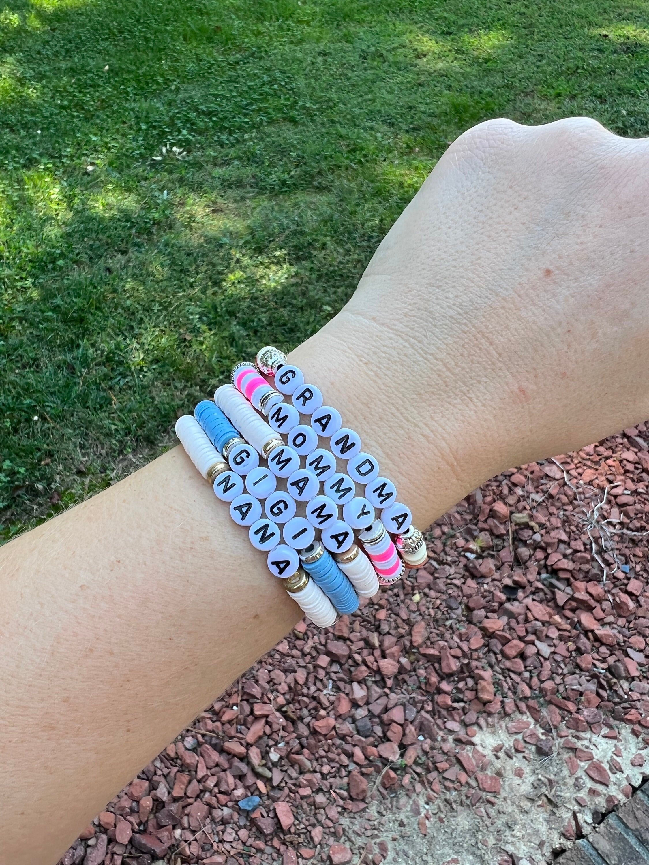 Word Bracelet / Clay Bead Bracelet / You Choose! / Any Name Possible - Etsy