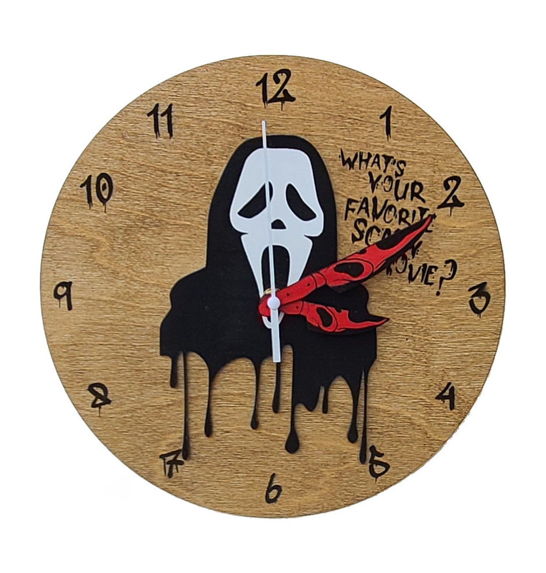 Halloween Decoration, Ghost Face Wall Clock, Ghost Face Clock, Scream ...