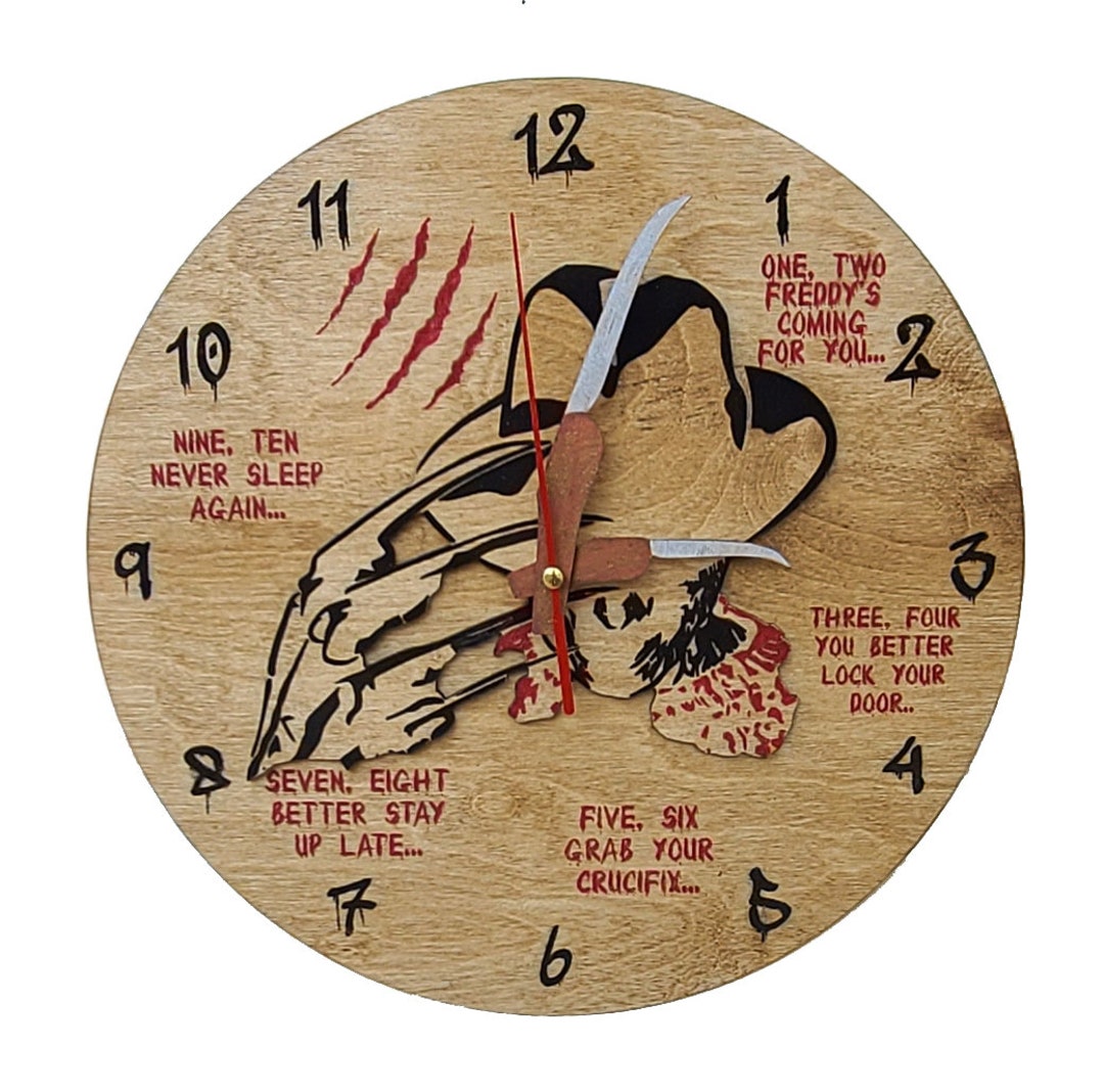 Freddy Krueger Wooden Clock: Laser Engraved Halloween Decor - Etsy