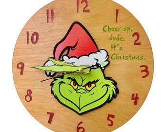 Grinch Wall Clock - Etsy