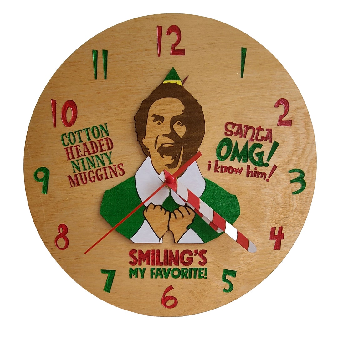 Elf Christmas Clock: Buddy the Elf Baltic Birch Wall Decor - Etsy