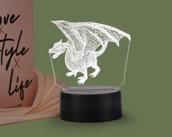 3d Led Lamp Dragon - Etsy