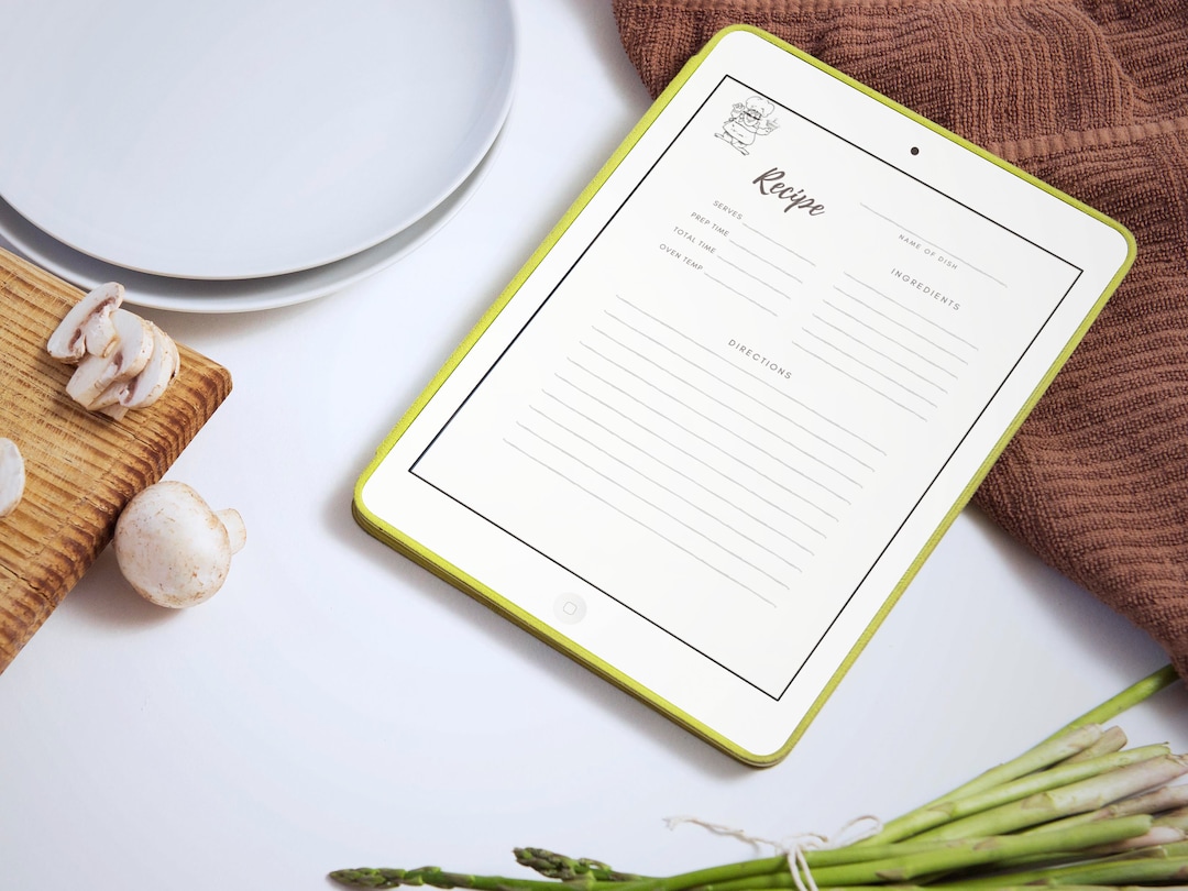 Printable Recipe Sheet, Instant Download, Recipe Sheet, Recipe Card ...