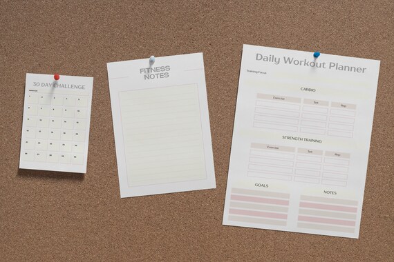 Printable Daily Workout Planner Instant Download Weekly - Etsy
