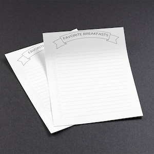 Printable Favorite Meals Sheet, Instant Download, Printable Favorites ...