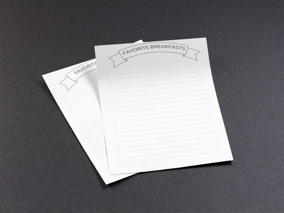 Printable Favorite Meals Sheet Instant Download Printable - Etsy