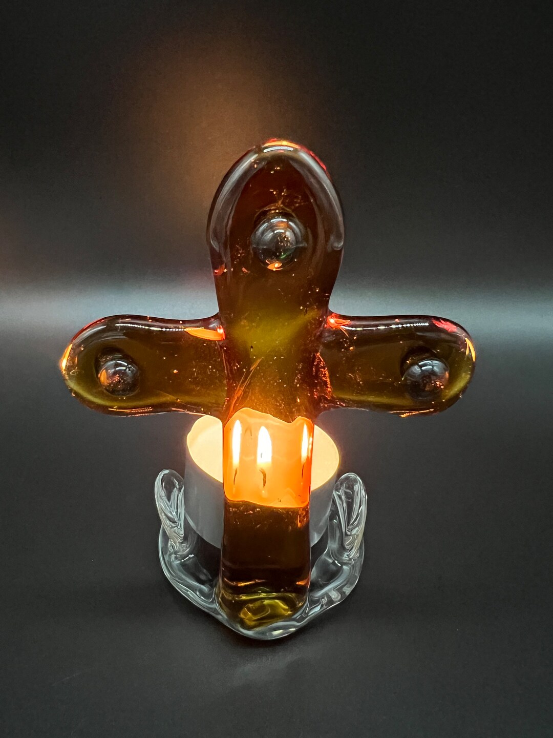 Candlelight Memorial Cross - Etsy