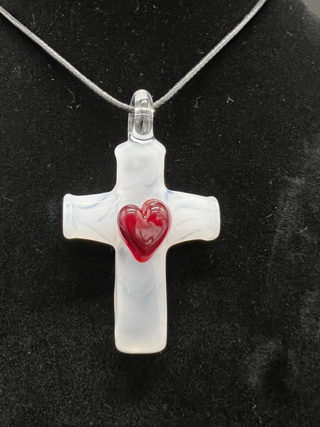 Cross With Heart Cremation Memorial Pendants - Etsy