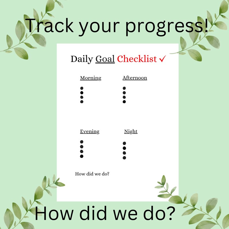 Mental Health Worksheets Daily Gratitude and Goal Checklist - Etsy