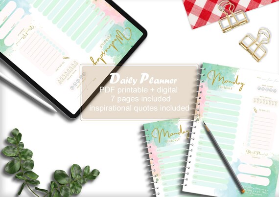 Dreamy Daily Planner 7 Pages Inspirational Quotes PDF - Etsy