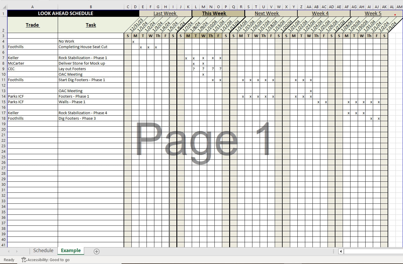 Look Ahead Schedule - Etsy