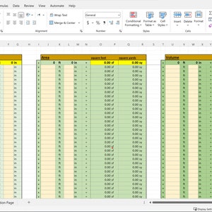 Calc Sheet - Feet & Inches - Etsy
