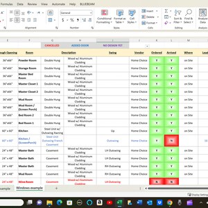 Door & Window Schedule Tracker - Etsy