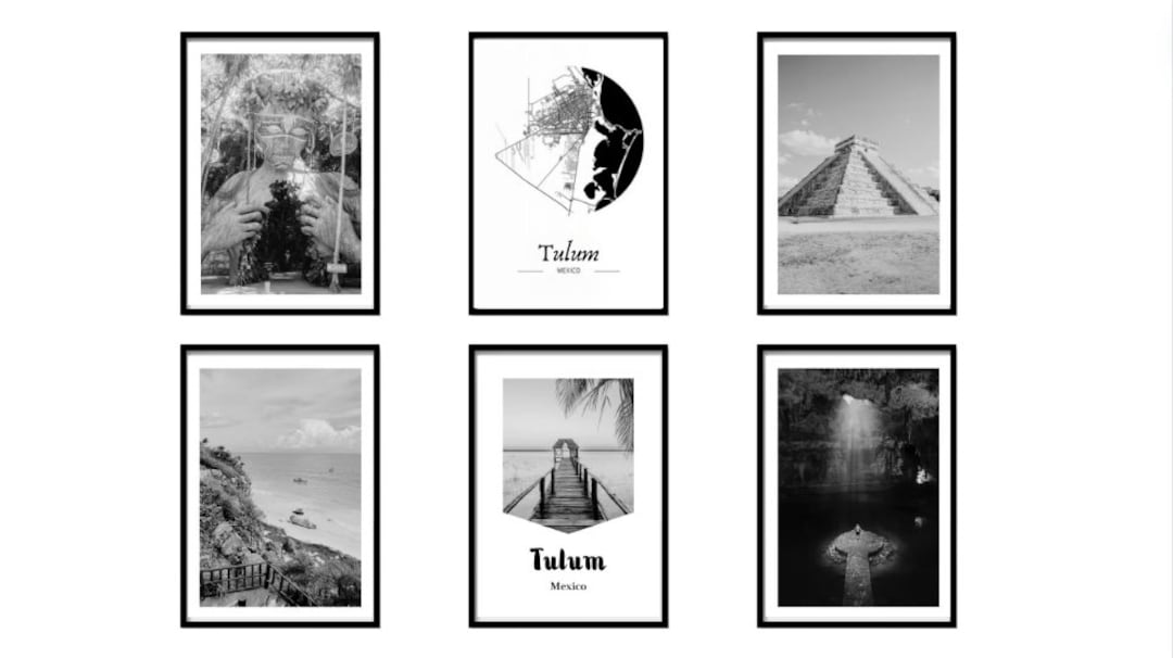 Tulum Set of 6 Prints for Decorating a Modern Home,tulum Art,tulum ...