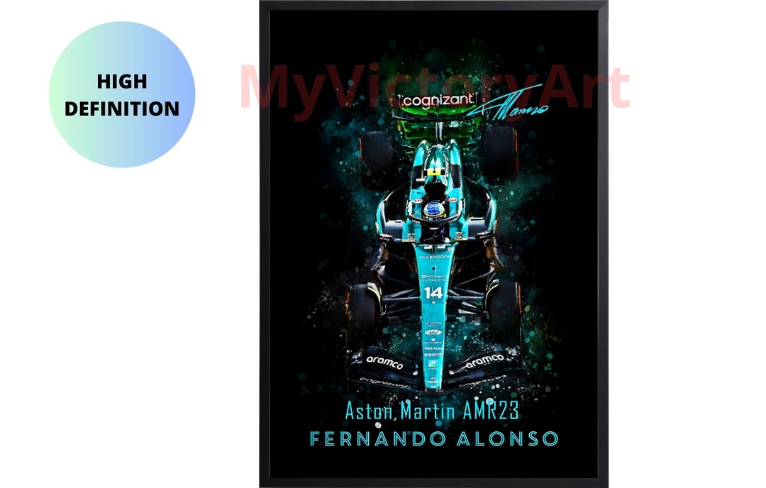 Fernando Alonso Poster, Fernando Alonso Astonmartin Poster, F1 Poster ...