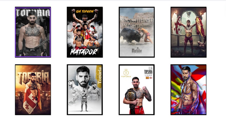 Ufc Poster,ilia Topuria,set of 8 Poster of Ilia Topuria for Ufc Fans ...